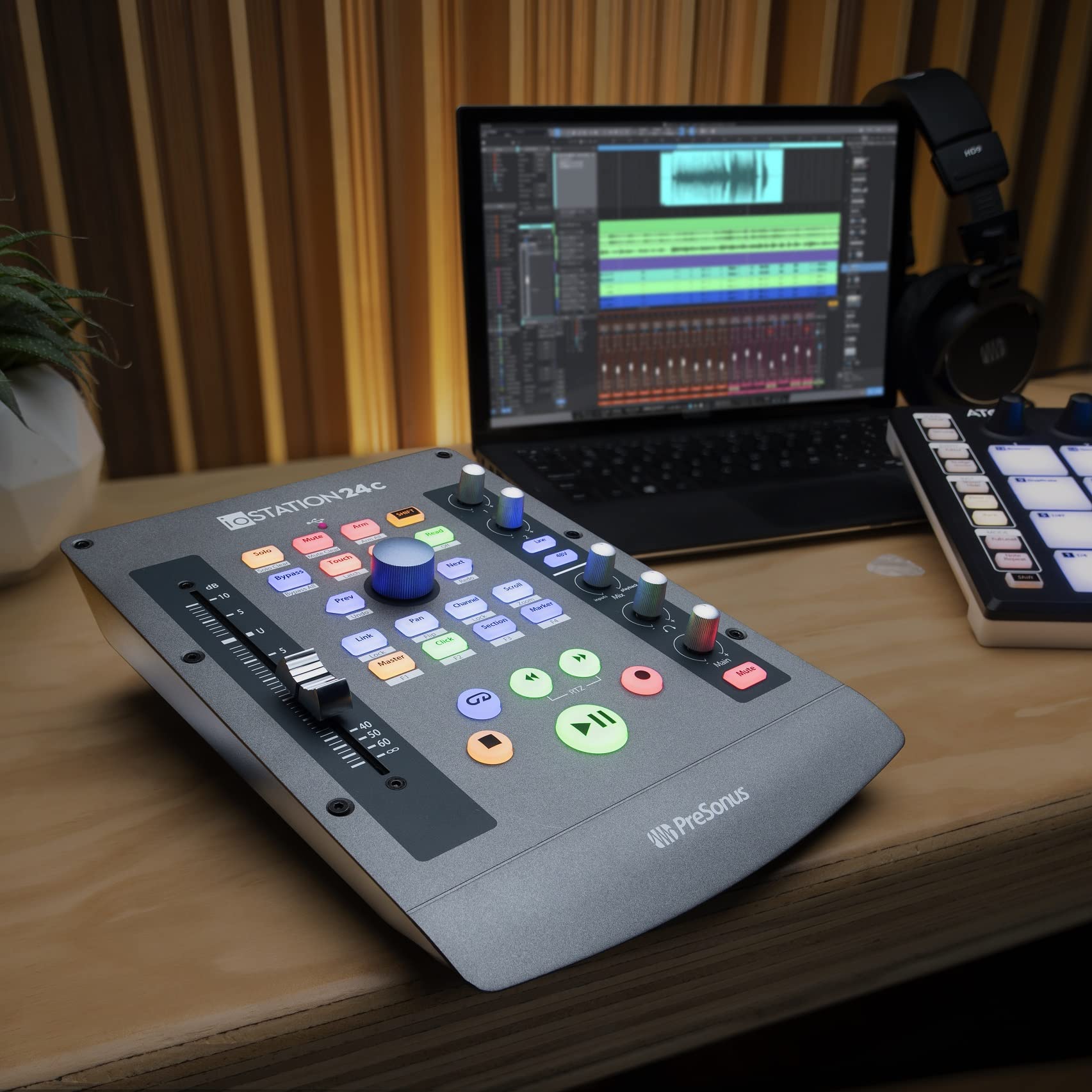 PreSonus ioStation 24c 2x2, 192 kHz, USB Audio Interface and Production Controller with Studio One Artist and Ableton Live Lite DAW Recording Software