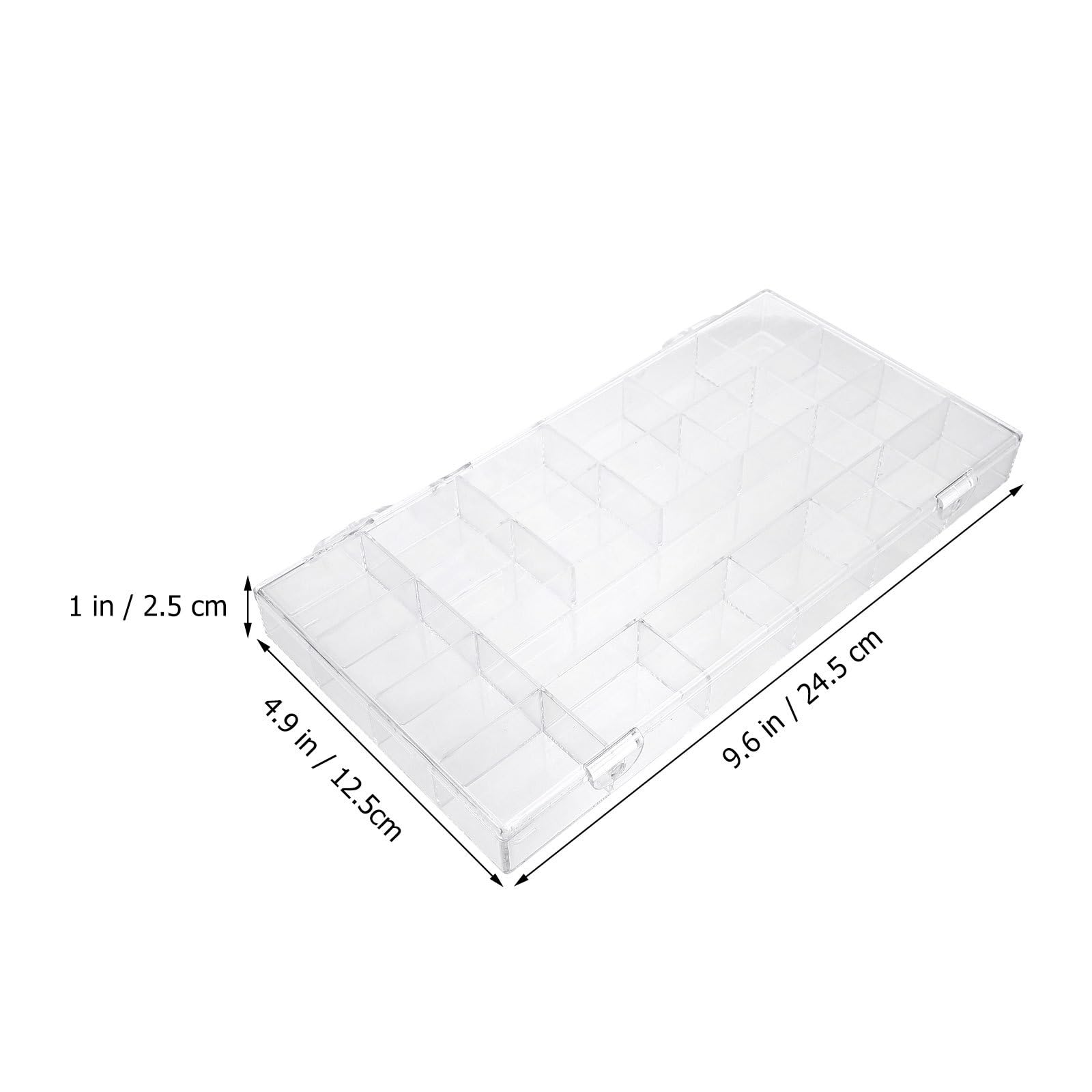 FOMIYES 1Pcs Nail Art Tip Storage box Nail Charm Storage Organizer Transparent False Nail Container Plastic Bead Storage Case with Movable Dividers for Small Earring Jewelry Craft