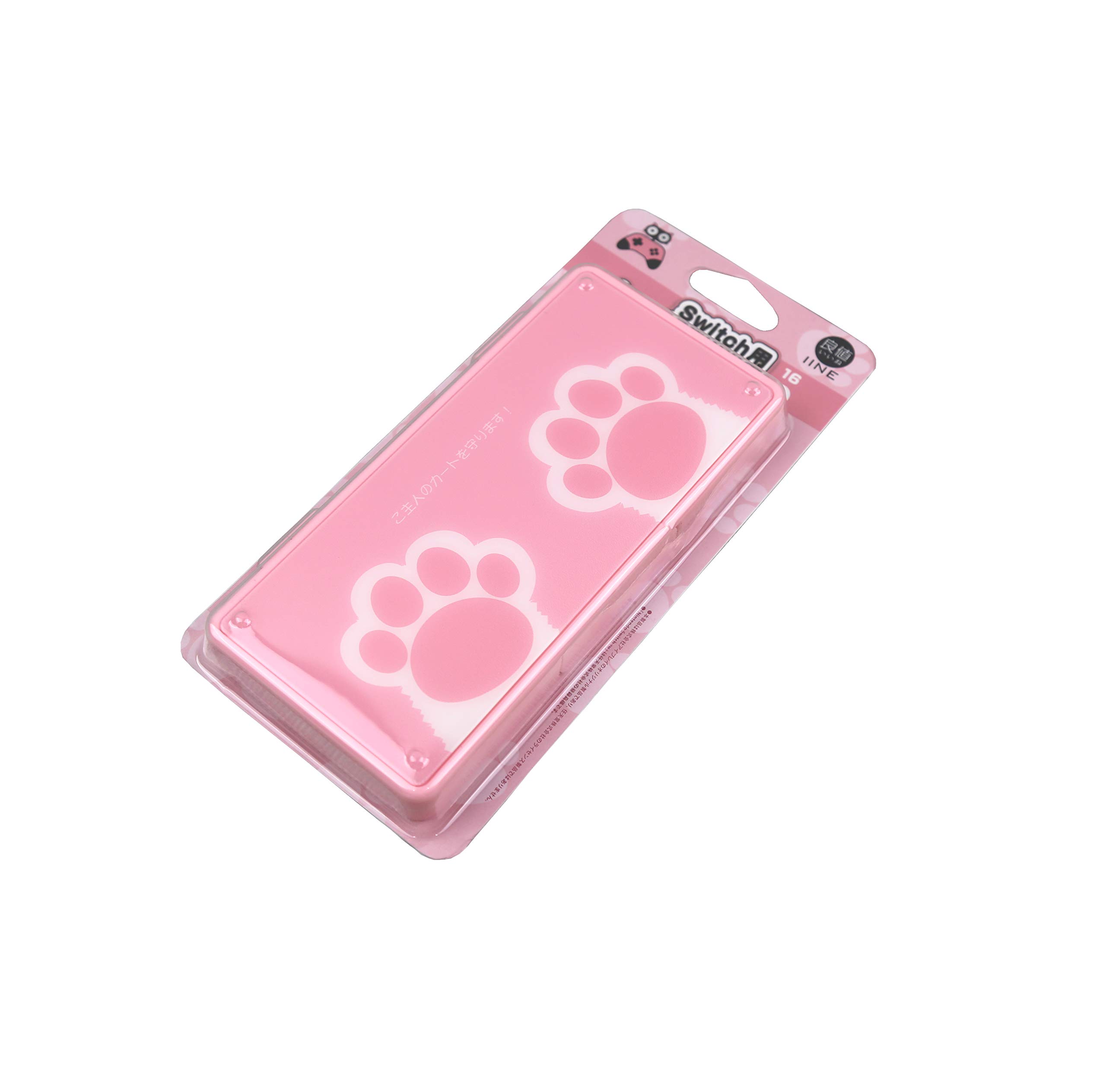 IINE Game Card Case for Nintendo Switch Game Card or Micro SD Cards, with 16 Game Card Slots, 2 Micro SD Card Slots Shockproof Water Resistant Card Holder Carrying Storage Box (Pink)