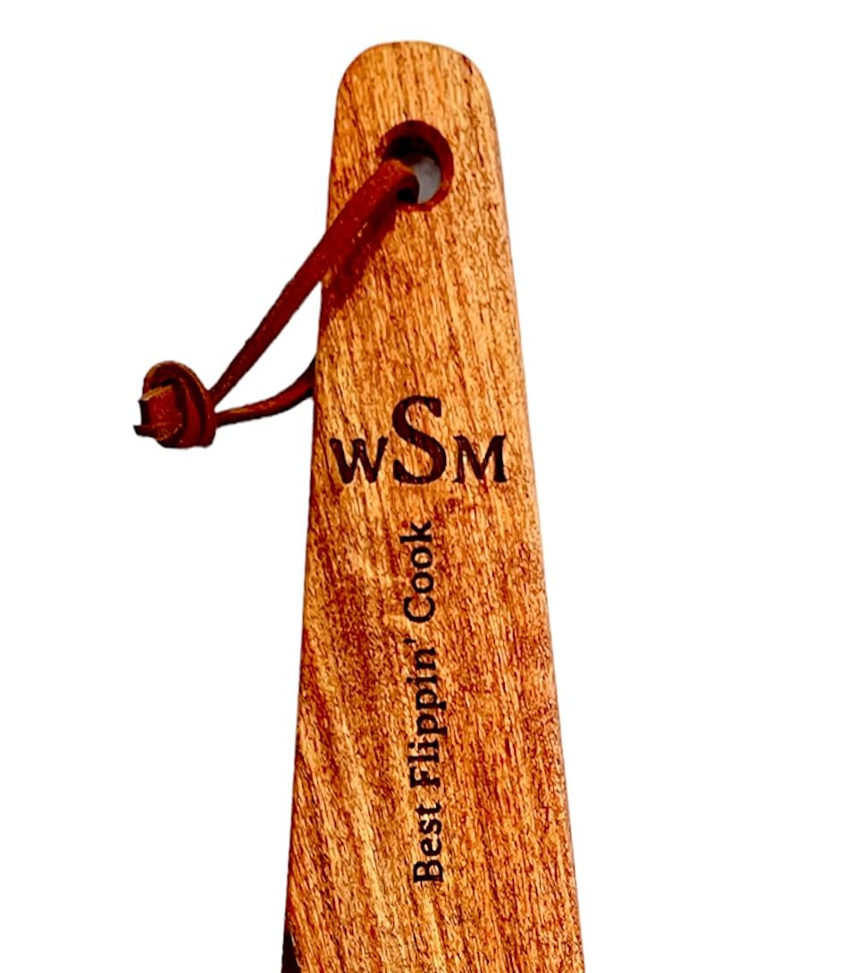 COWBOY SPATULA - Mesquite Wood TEXAS SLIM Handmade in Texas. Made in USA. Safe for nonstick, and cast iron cookware. Personalize it!