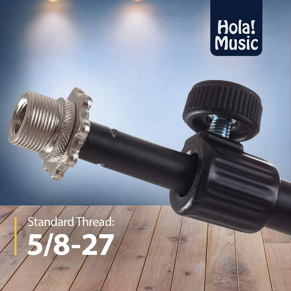 Hola! Music Mic Stand w/Adjustable Height for Home, Studio, Office or Stage Use β Weighted Base