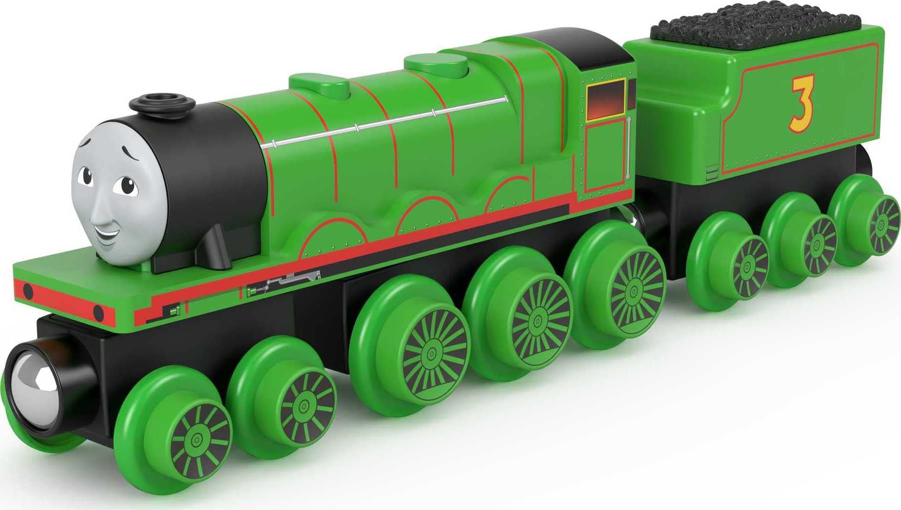 Thomas & Friends Wooden Railway Toy Train Henry Push-Along Wood Engine & Coal Car for Toddlers & Preschool Kids Ages 2+ Years (Amazon Exclusive)