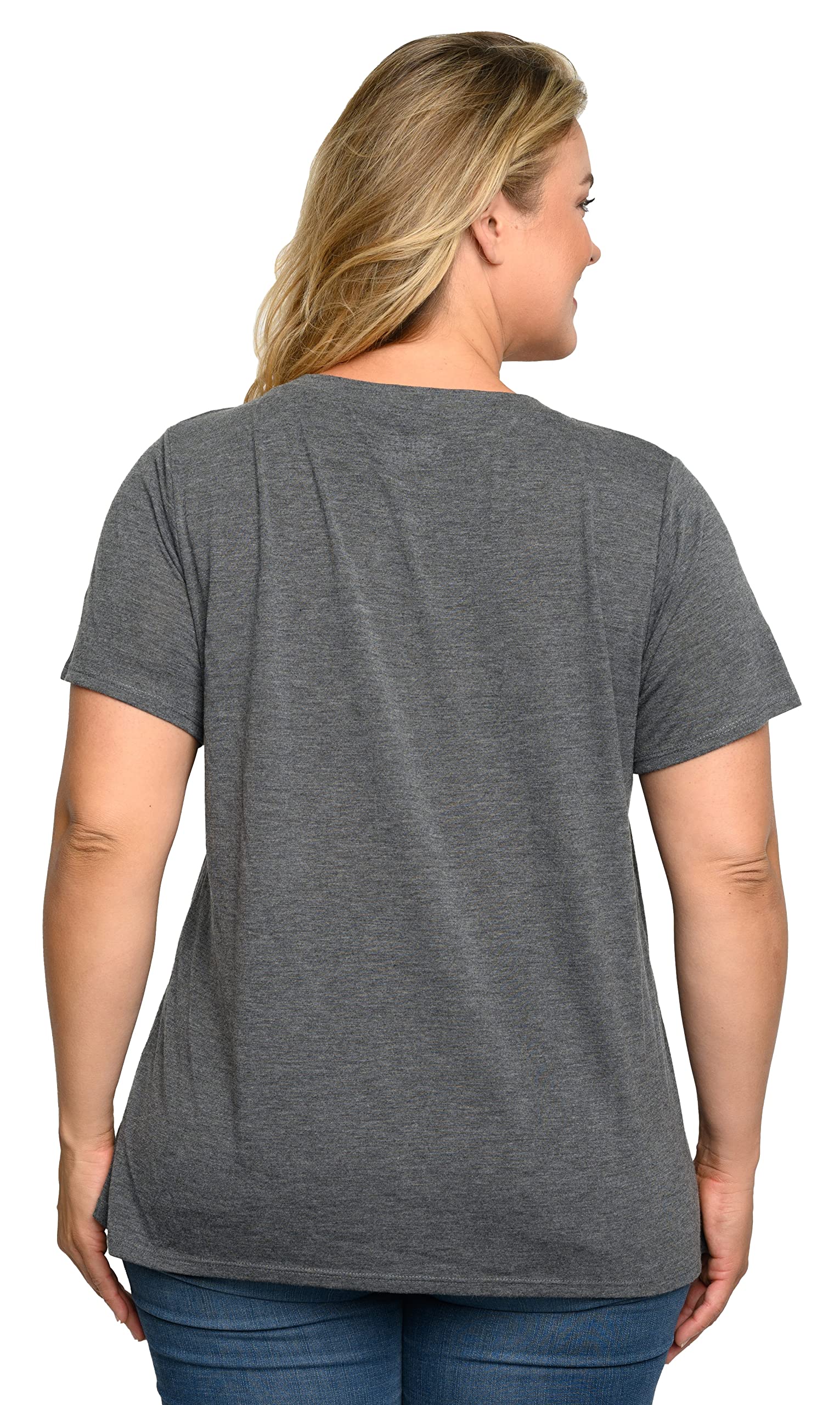 Beatles Plus Size Womens T-Shirt V-Neck Come Together Vintage Print (Charcoal, 4X)