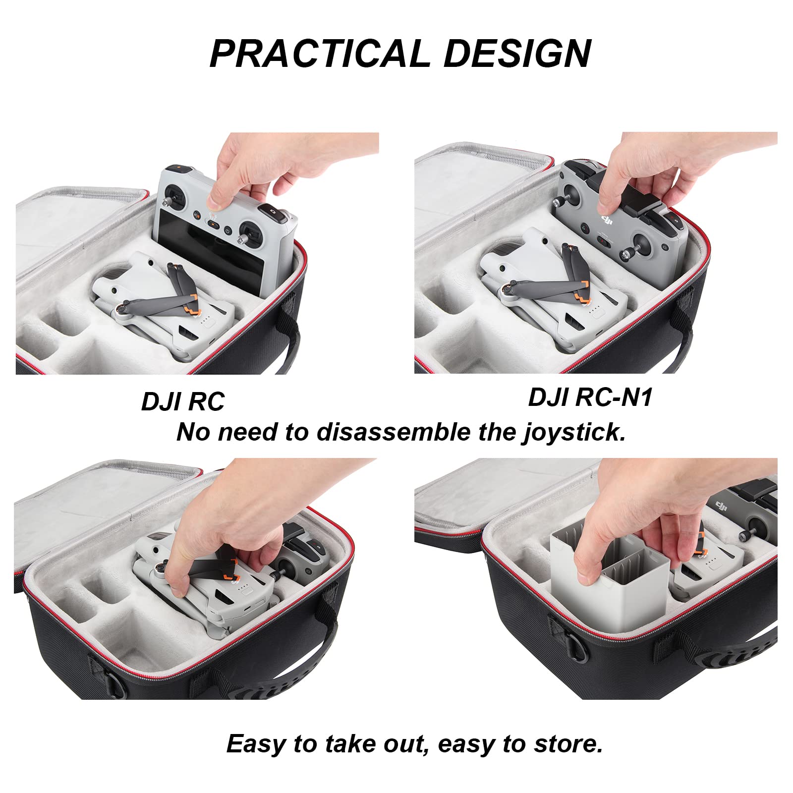 cevanace Hard Waterproof Carrying Case for DJI Mini 3 Pro and Mini 3, DJI Mini 3 Pro and DJI Mini 3 Storage Bag, Compatible with DJI RC or DJI RC-N1 Controllers and Other DJI drone Accessories
