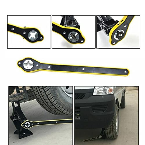 𝐉𝐚𝐜𝐤 𝐖𝐫𝐞𝐧𝐜𝐡, Auto Labor-Saving Car Jack Ratchet Wrench for Scissor Jack Metal Scissor Jack Wrench Garage Tire Wheel Lug Wrench Lift Speed Handle Tool Fit for Small Cars SUVs and Vans