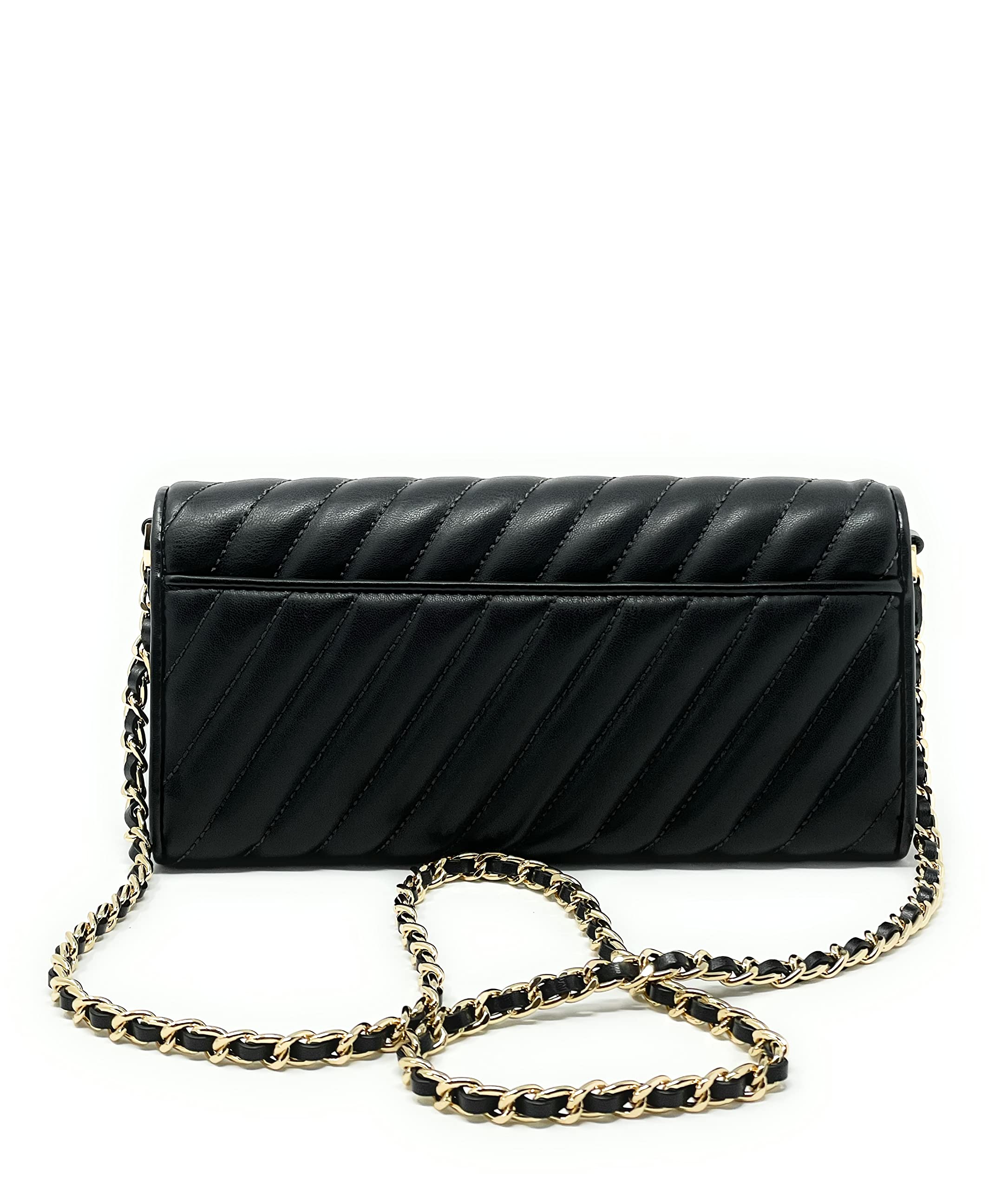 Michael Kors Rose Medium convertible Quilted Leather Shoulder Flap Bag Black