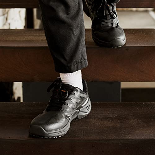 HISEA Non Slip Shoes for Men Slip Resistant Work Shoes Men's Food Service Chef Nursing Walking Shoes for Kitchen Restaurant Size 10.5 Black