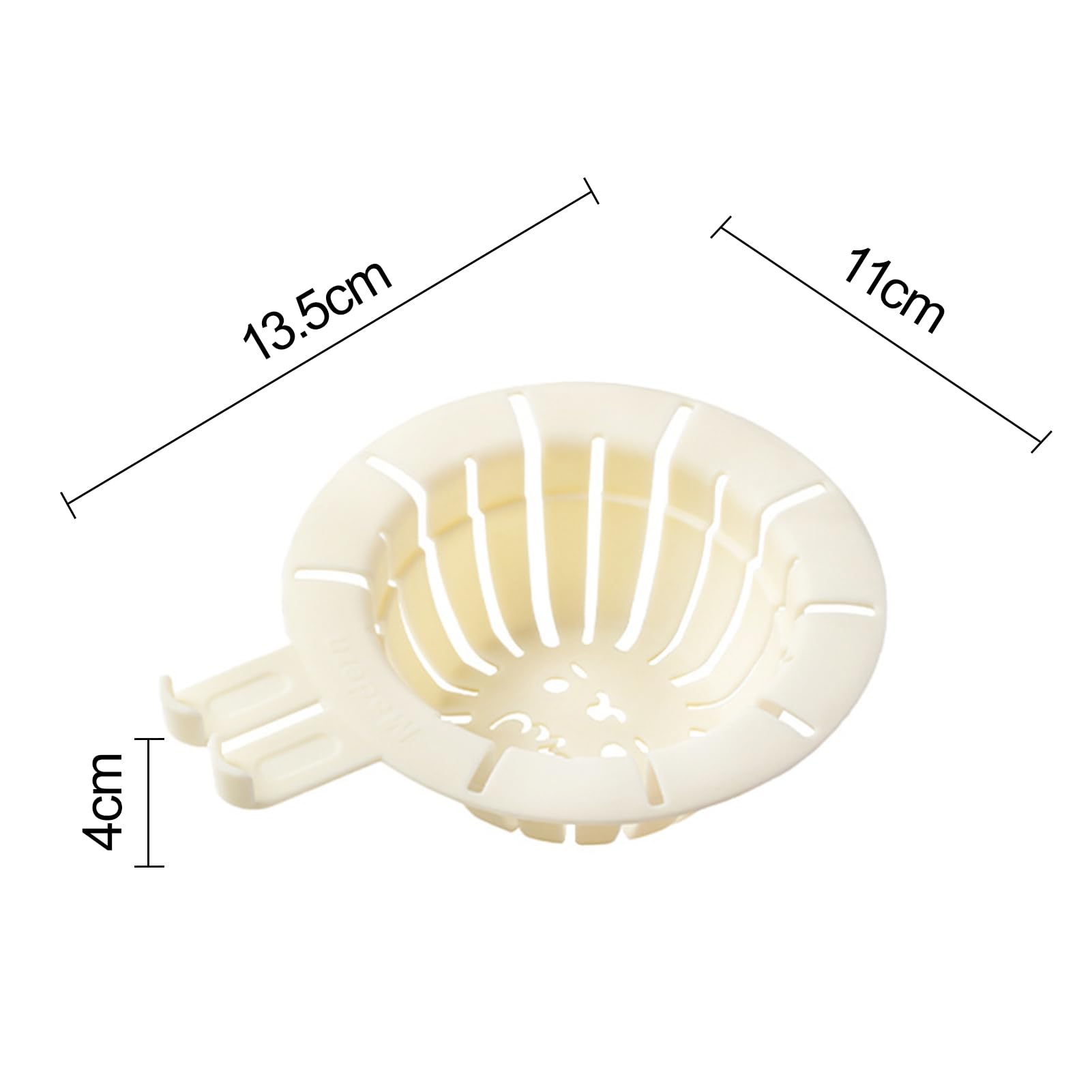 Grebest Bathtub Sink Drainer Kitchen Strainer Stopper Drain Basket Anti-clog Hair Easy Installation Maintenance-free Cream Color