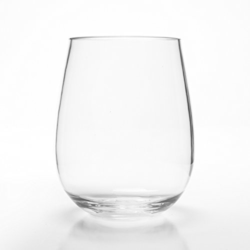 Stemless Wine Glasses - Unbreakable Shatterproof BPA Free Plastic Tritan (Set of 8) 16oz - Dishwasher Safe