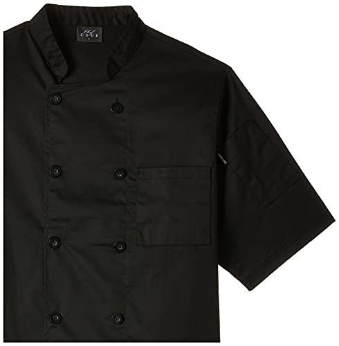 Chef Code mens Short Sleeve Unisex Classic Coat Chef s Jacket, Black, XX-Large US