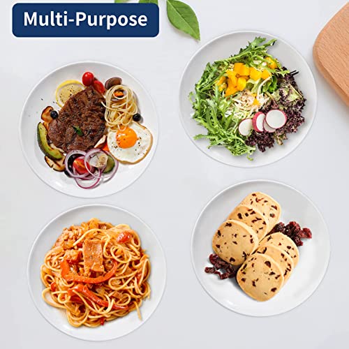 Cnyiyeci Pasta Bowls 30oz, Salad Plates 6 Packs 9β Large White Ceramic Serving Bowls Shallow for Noodles Salad oven Dishwasher Safe