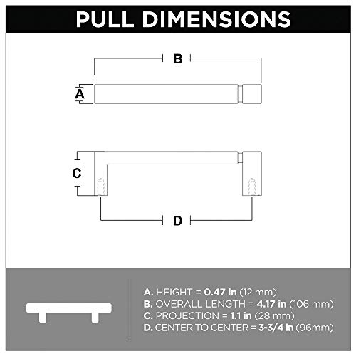 Franklin Brass Asymmetric Notched Cabinet Pull, Brass, 3-3/4 in (96 mm) Drawer Handle, 10 Pack, P40823K-117-C