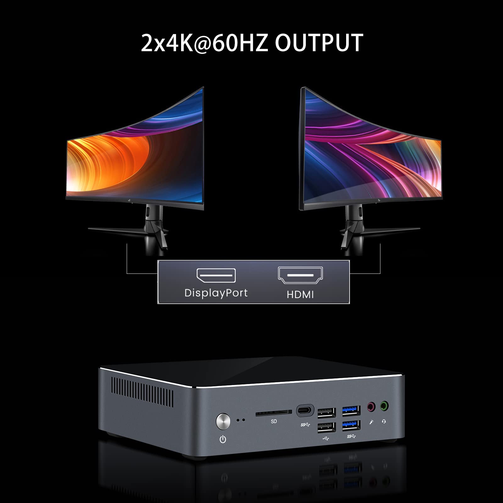 Charteey Mini PC Intel Core i7 10510U Windows 11Pro,16GB DDR4 (Max 64GB) 512G NVME SSD Mini Desktop Computer, Support 2.5inch HDD/SSD, WiFi5/BT 4.2,Dual Gigabit Ethernet,Support Auto Power on
