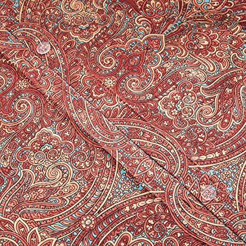 Eikei Boho Paisley Print Luxury Duvet Cover and Shams 3pc Bedding Set Intricate Tuscany Bohemian Damask Medallion 350TC Egyptian Cotton Sateen (Queen)