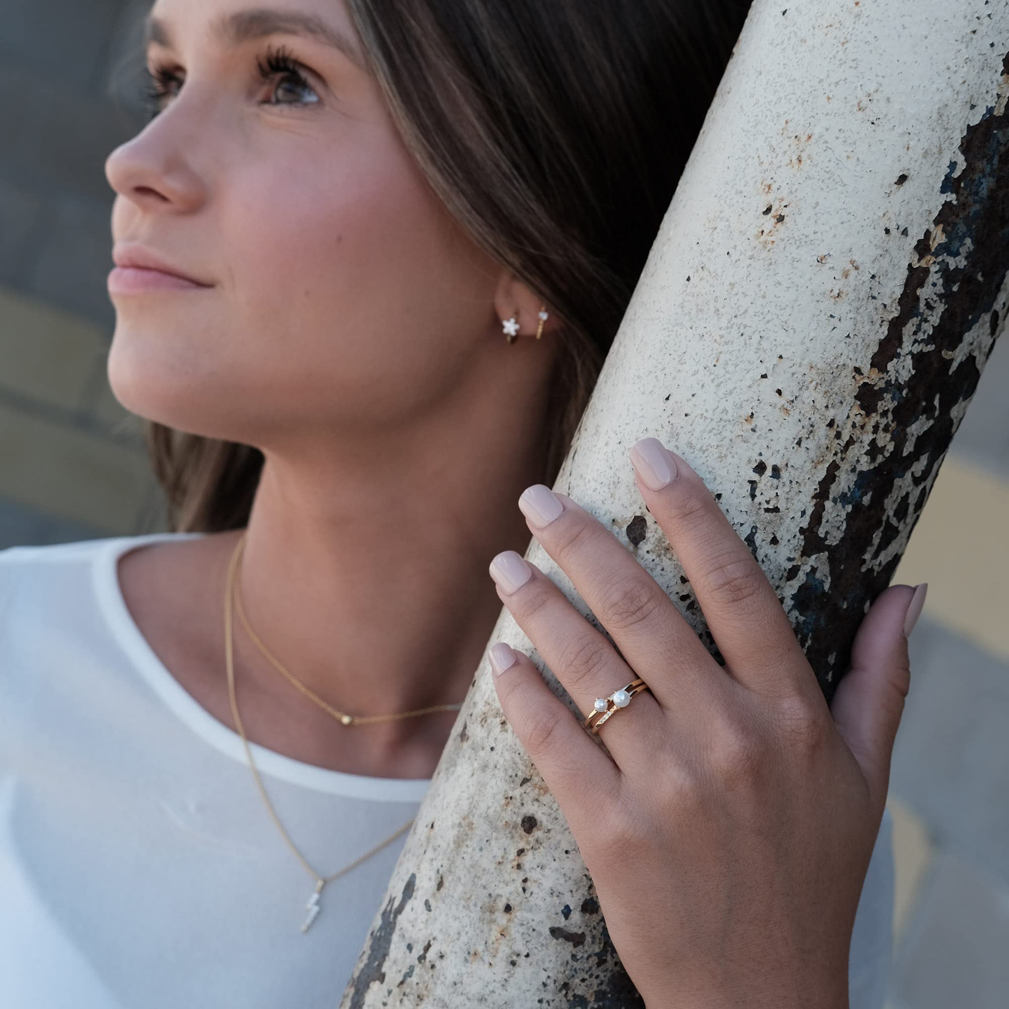 BLOSSOM & HUE Mini Pearl Ring - 18K Gold Vermeil - Size 7 - Minimalist Band