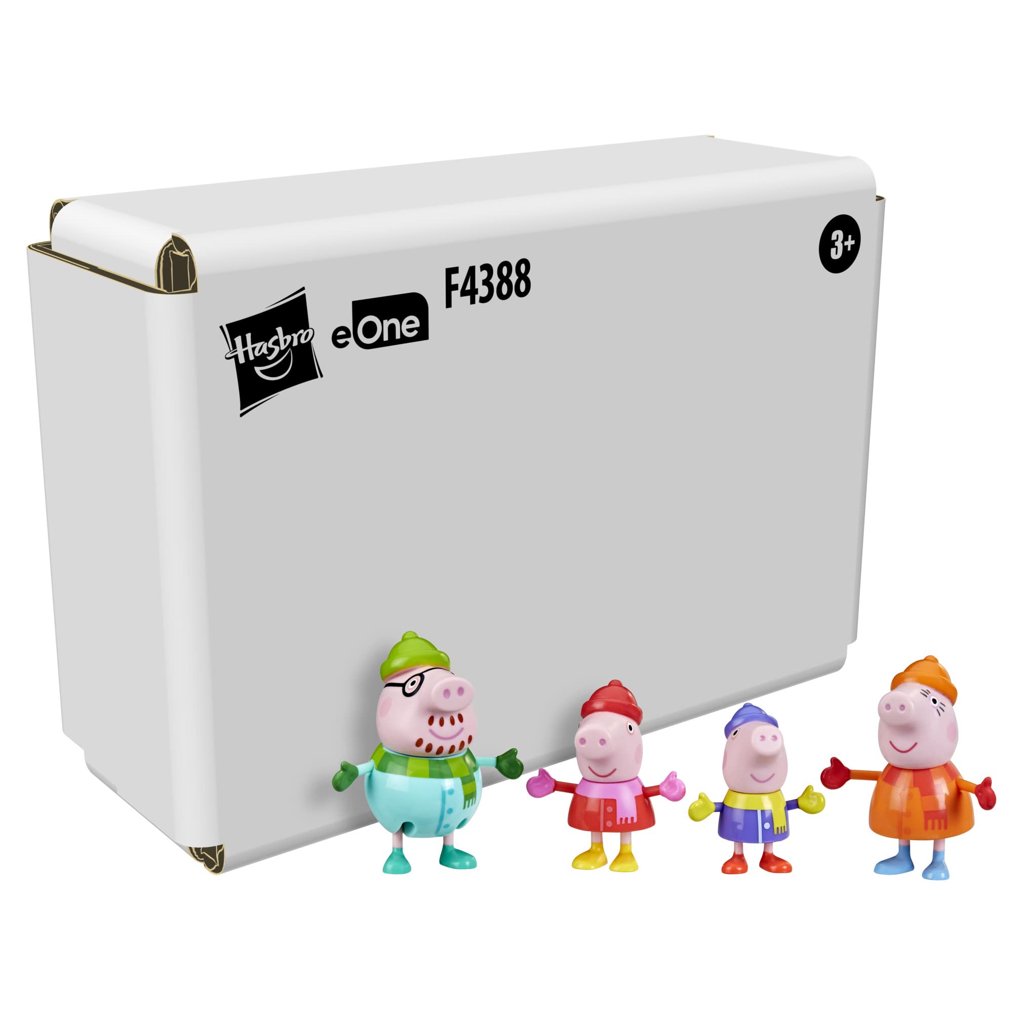 Peppa Pig Peppa's Club Family Wintertime Figure 4-Pack Toy in Cold-Weather Outfits, Ages 3 and Up