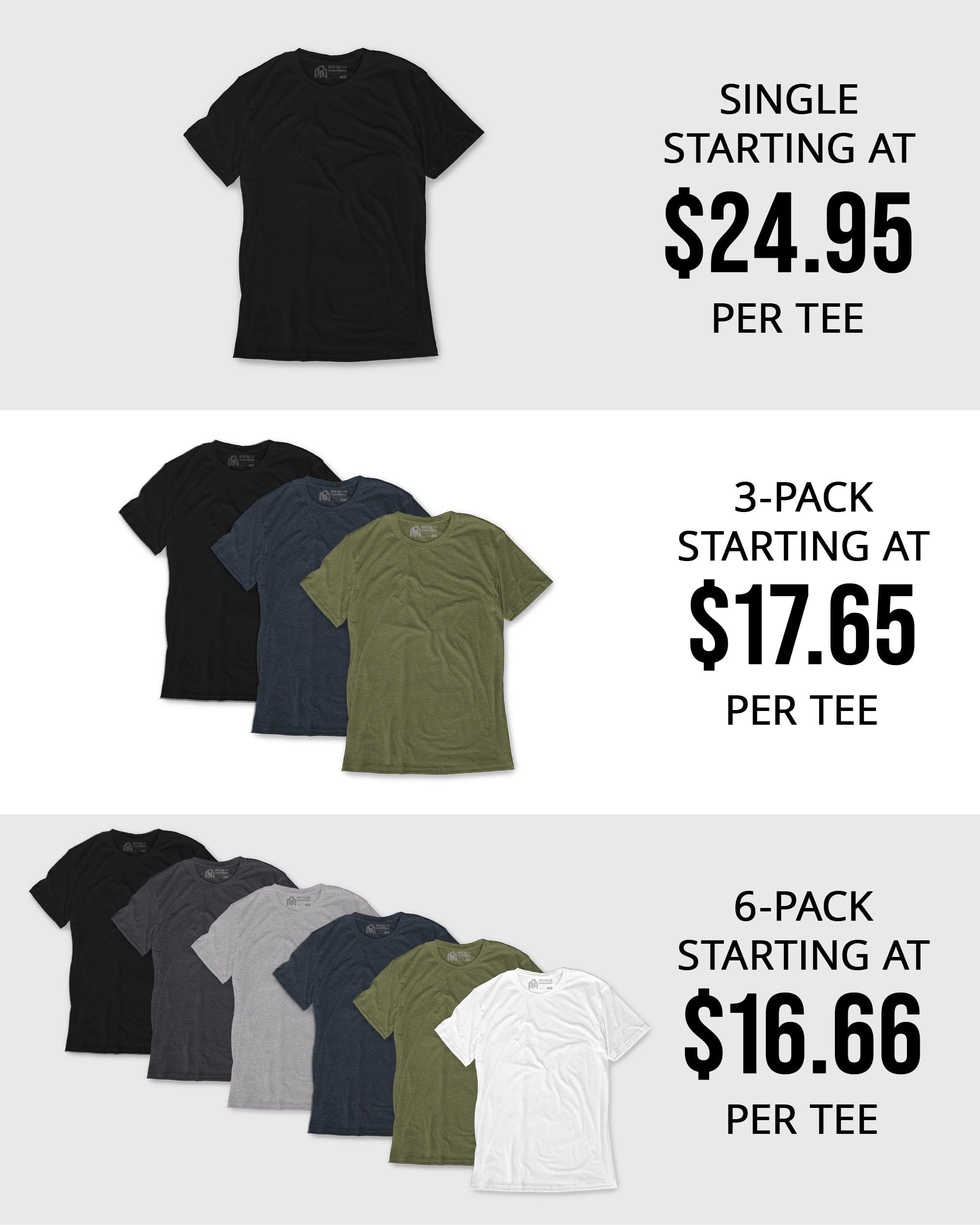INTO THE AM Men's Fitted Crew Neck Logo Basic Tees - Modern Fit Fresh Classic Short Sleeve T-Shirts for Men (Olive Green, Large)