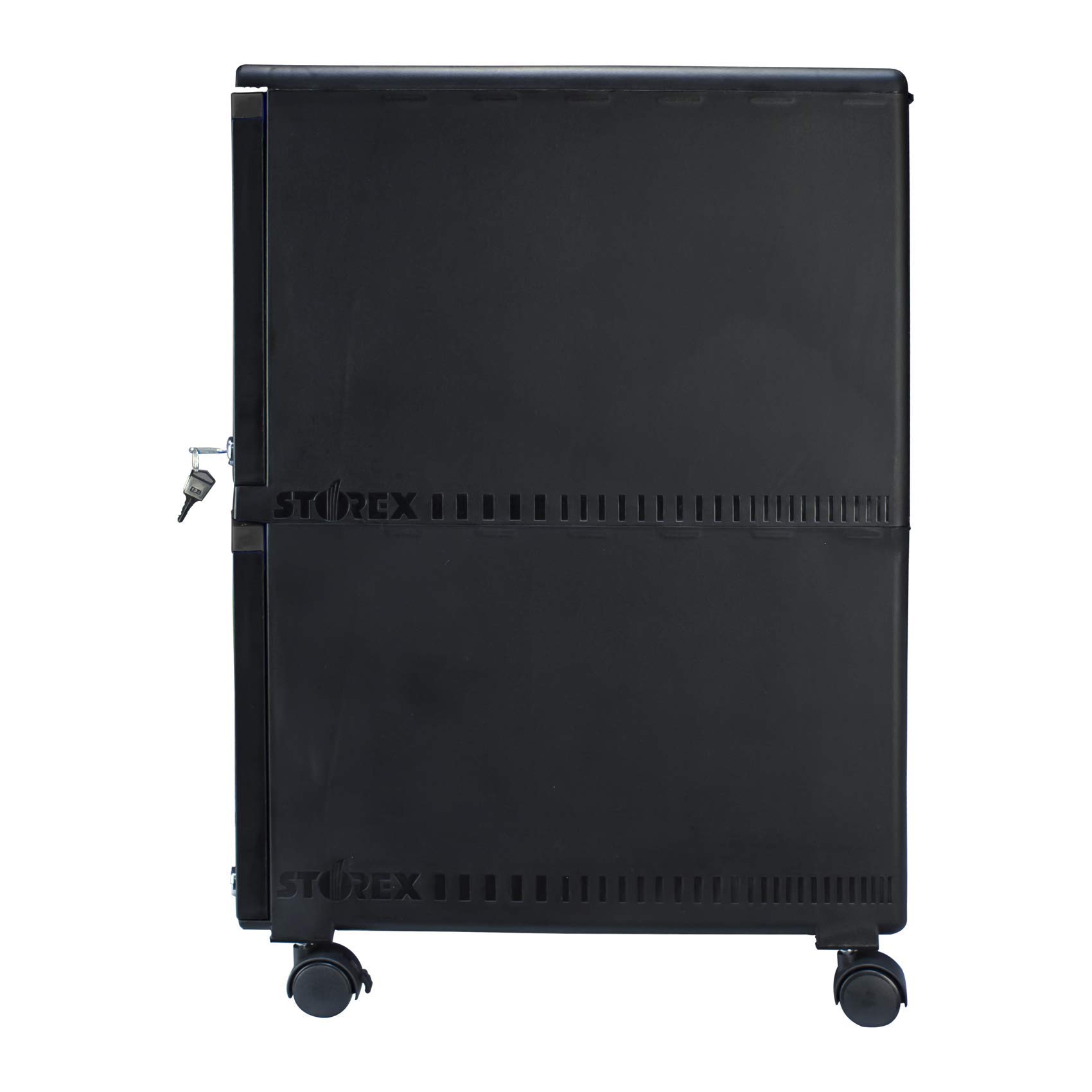 Storex 61312B01C Two-Drawer Mobile Filing Cabinet, 14-3/4w x 18-1/4d x 26h, Black