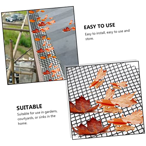 DOITOOL 1 Set Anti-Falling Net Roof Gutter Guard Mesh Fence Net Cover Mesh Strainer Downspout Filter Plastic Fencing Sink Nets Plastic Gutter Guard Plastic Gutter Guard Net Mesh Black Leaf