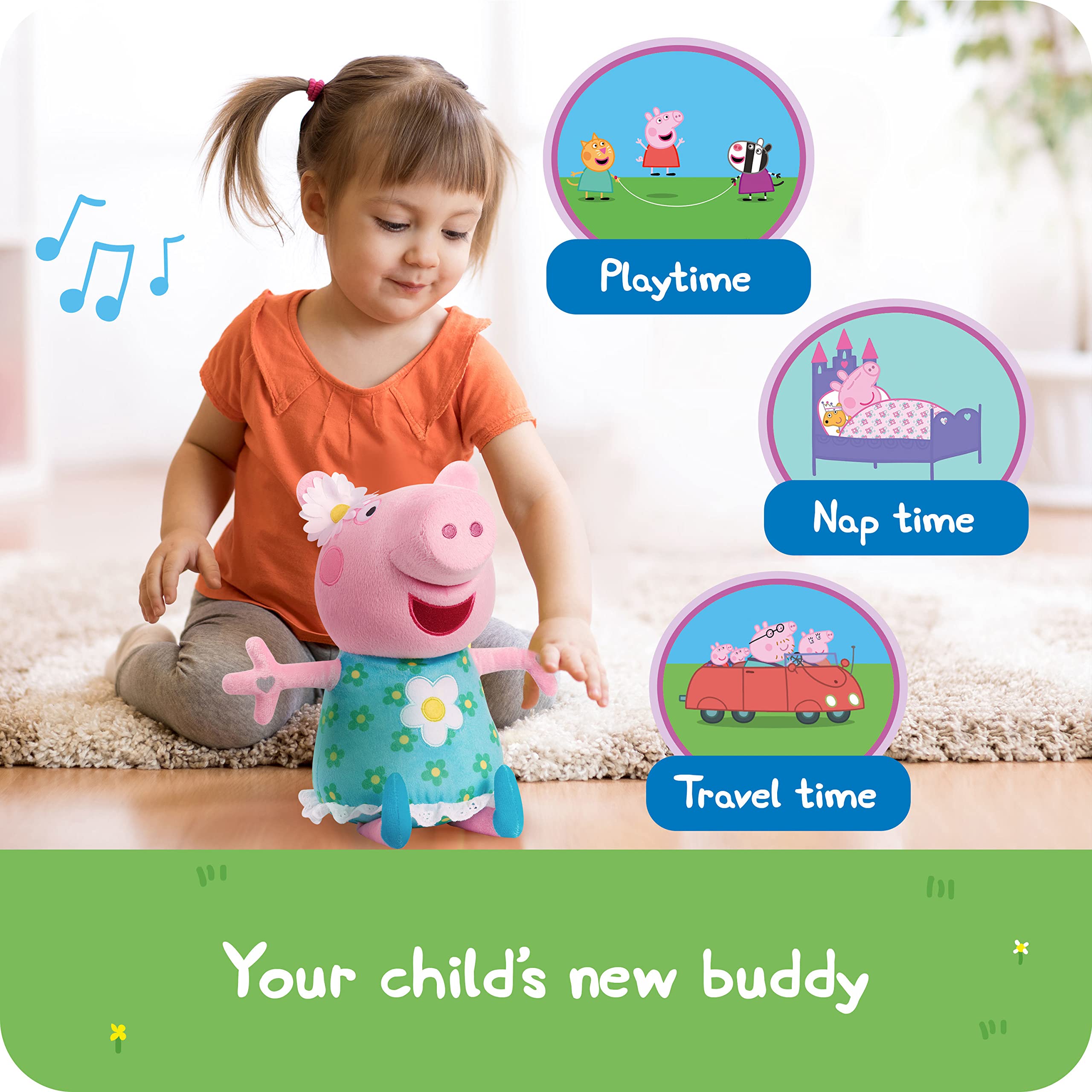 Peppa Pig Ring Around the Rosie 13-inch Singing Plush Stuffed Animal, Interactive Toy, Kids Toys for Ages 3 Up by Just Play