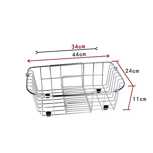 STRAW Kitchen Storage Rack, Expandable Dish Drying Rack, Over the Sink Dish Rack, In Sink Or On Counter Dish Drainer with Utensil