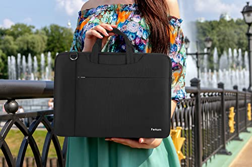 Ferkurn Laptop Bag 17 17.3 inch Women Men Computer Sleeve Case with Shoulder Strap for HP Envy Pavilion/Dell Inspiron/Thinkpad/ASUS TUF Vivobook/MSI/MacBook/Acer,Waterproof Briefcase with Handle,Black