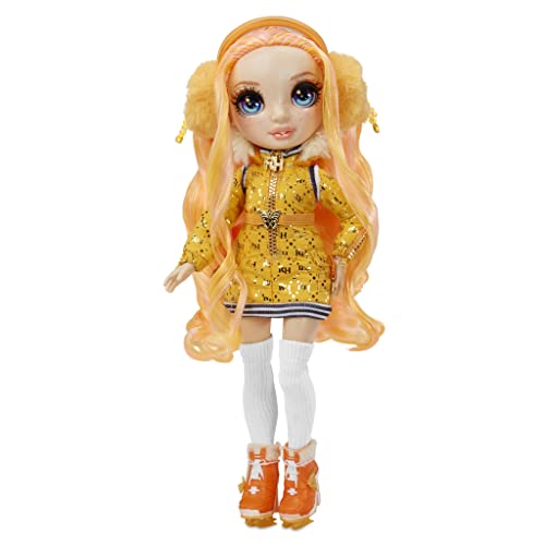 Rainbow High Winter Break Poppy Rowan – Orange Fashion Doll and Playset with 2 Designer Outfits, Pair of Skis and Accessories, Kids and Collectors, Toy Gift Ages 6 7 8+ to 12