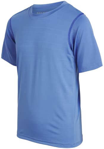 Black Bear Boys’ Athletic T-Shirt – 2 Pack Active Performance Dry-Fit Sports Tee (4-18), Size 16-18, Light Blue & Orange