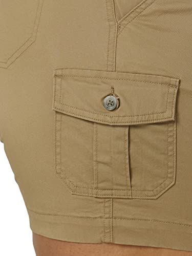 Lee womens Plus Size Flex-to-go Mid-rise Seamed Cargo Shorts, Oscar Khaki, 18 Plus