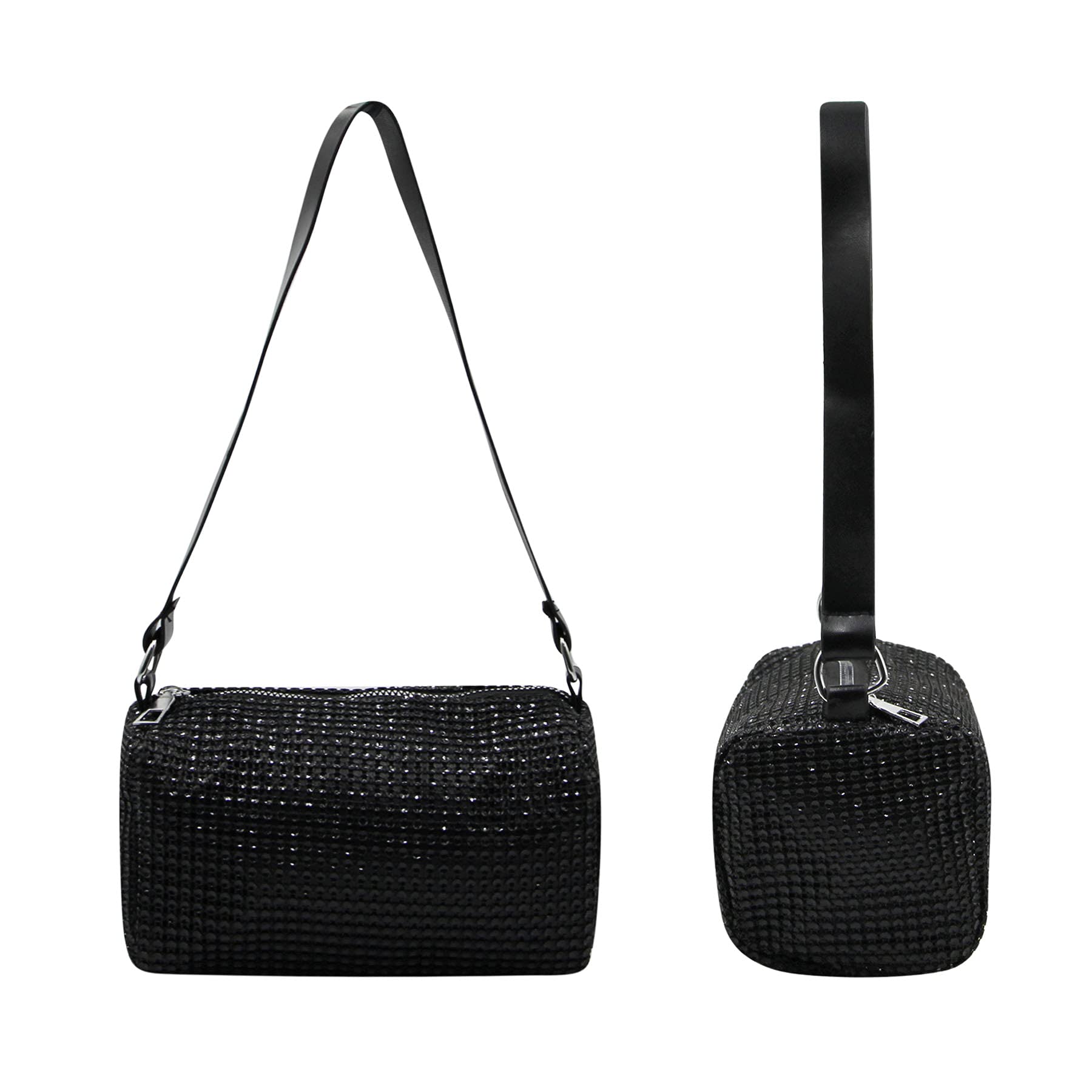 RARITYUS Women Crystals Sparkling Glitter Evening Clutch Handbag Mini Top Handle Purse with Chain for Party Wedding Prom