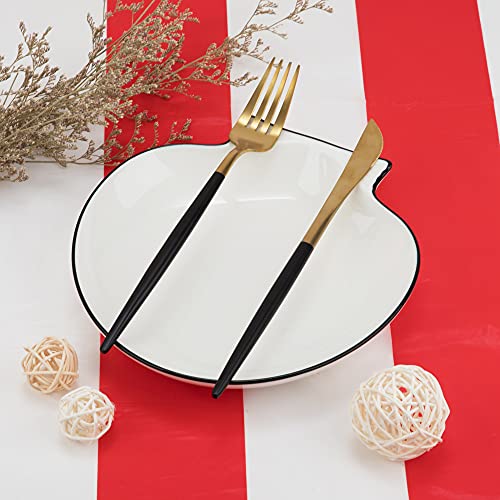 peony man 2 Pieces Red and White Striped Tablecloth Plastic Stripe Table Cover Carnival Circus Tablecloths Waterproof Rectangle Tablecloth for Holiday Party Picnic Decoration, 54" x 107"