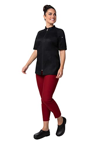 Chef Works Women's Arcadia Chef Coat, Black, Medium