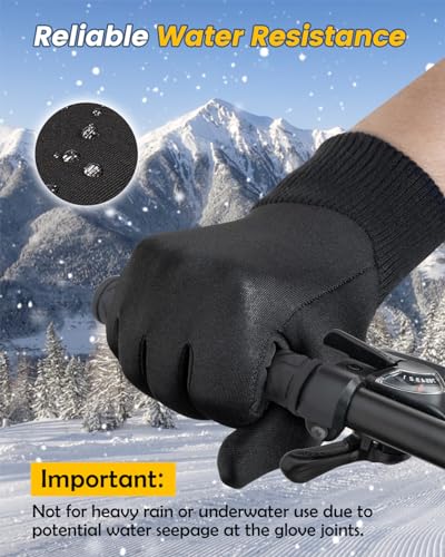 FEWTUR Winter Gloves for Men Women Cold Weather - Touch Screen Warm Gloves for Cycling