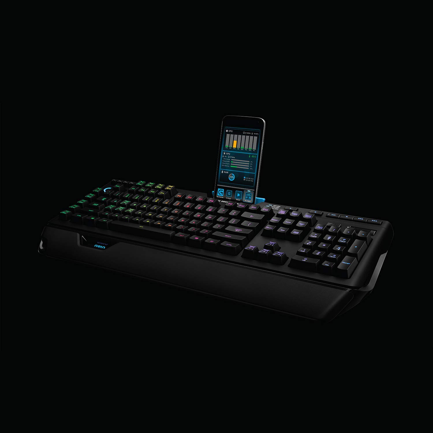 Logitech G910 Orion Spark RGB Illumination Mechanical Gaming Keyboard β 9 Programmable Buttons, Dedicated Media Controls with ARX Control App - Black (Renewed)