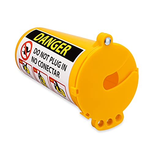 Zing Green Products 7100 RecycLockout Large Electrical Plug Lockout Device, USA-Made Recycled Plastic Lock Box, Yellow