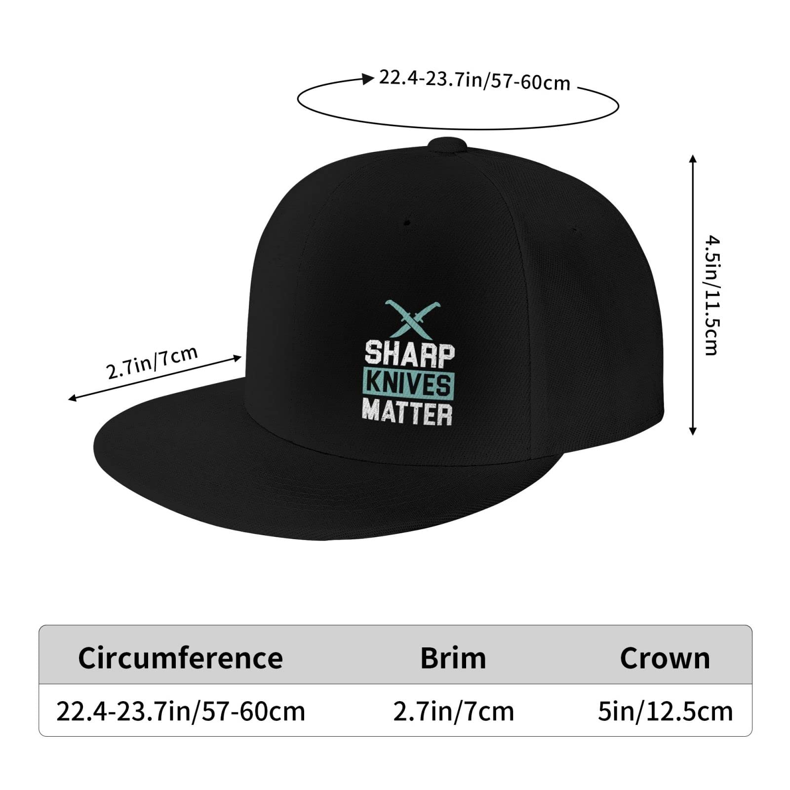 Chef-Knife Gift-Sharp Knives-Matter-Chef Flat Bill Hats for Men Women Adjustable Trucker Hat Fashion Baseball Caps Black