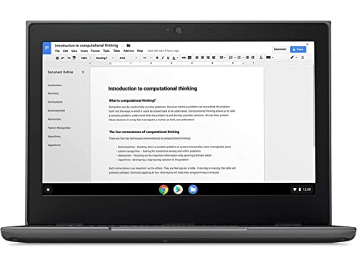 Lenovo 100e 2nd Gen 11.6" Rugged & Spill Resistant Laptop HD Chromebook Laptop, MT8173 CPU, 4GB LPDDR3 RAM, 32GB eMMC TLC SSD, 720P HD Camera, Black, Chrome OS