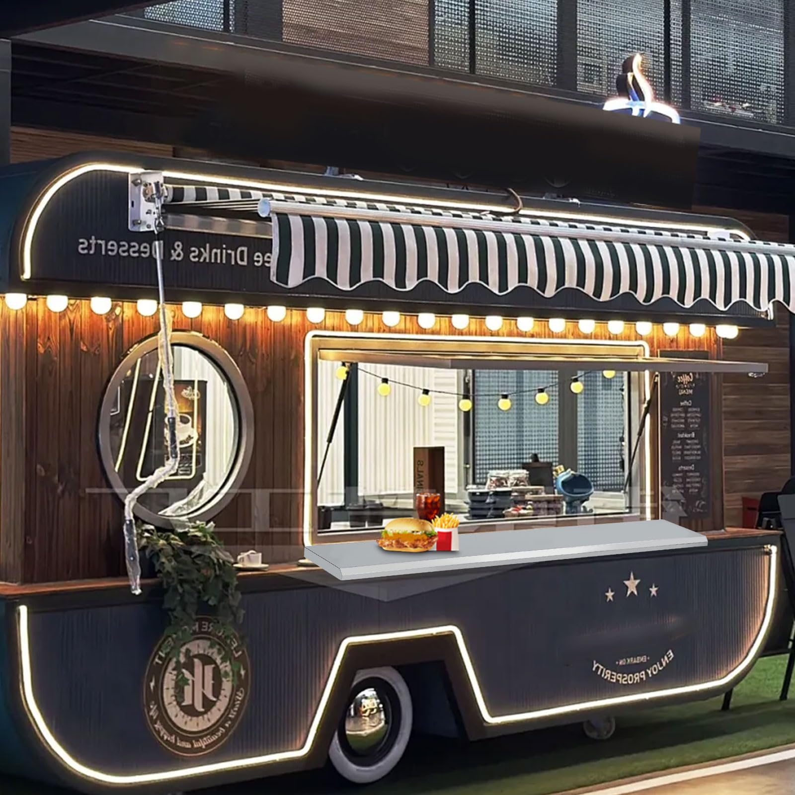 ExploreHorizon Folding Concession Shelf 72" x 12" - 304 Stainless Steel, Wall Mount, Drop Down, for Food Truck, BBQ, Restaurant