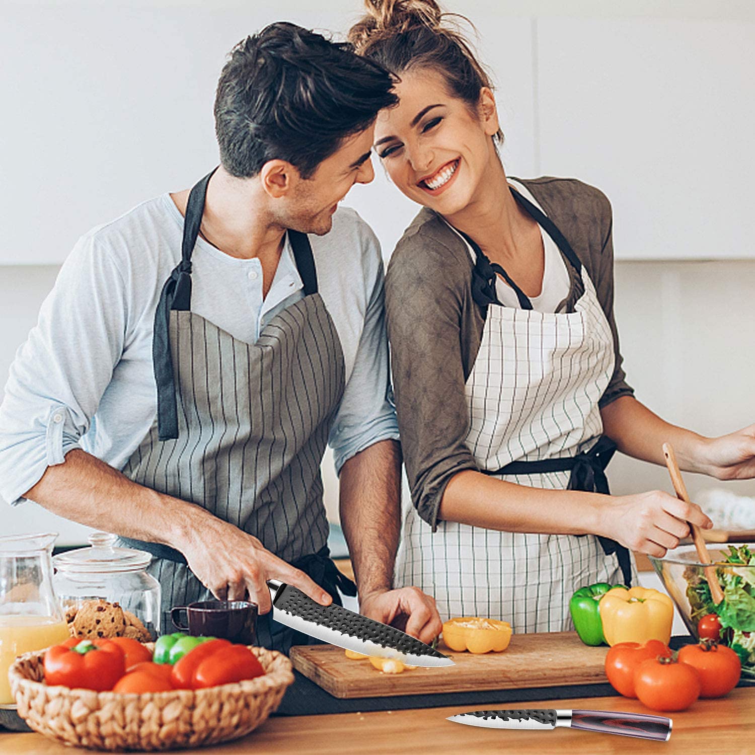 Chefs Knife Kitchen Knife Set : 2 Piece Razor Sharp knives 8 Inch Chef's Knives & 3.5 inch Paring, Kitchen Knife with Ergonomic Handle, Professional High Carbon Steel Chef's Knives for Cooking