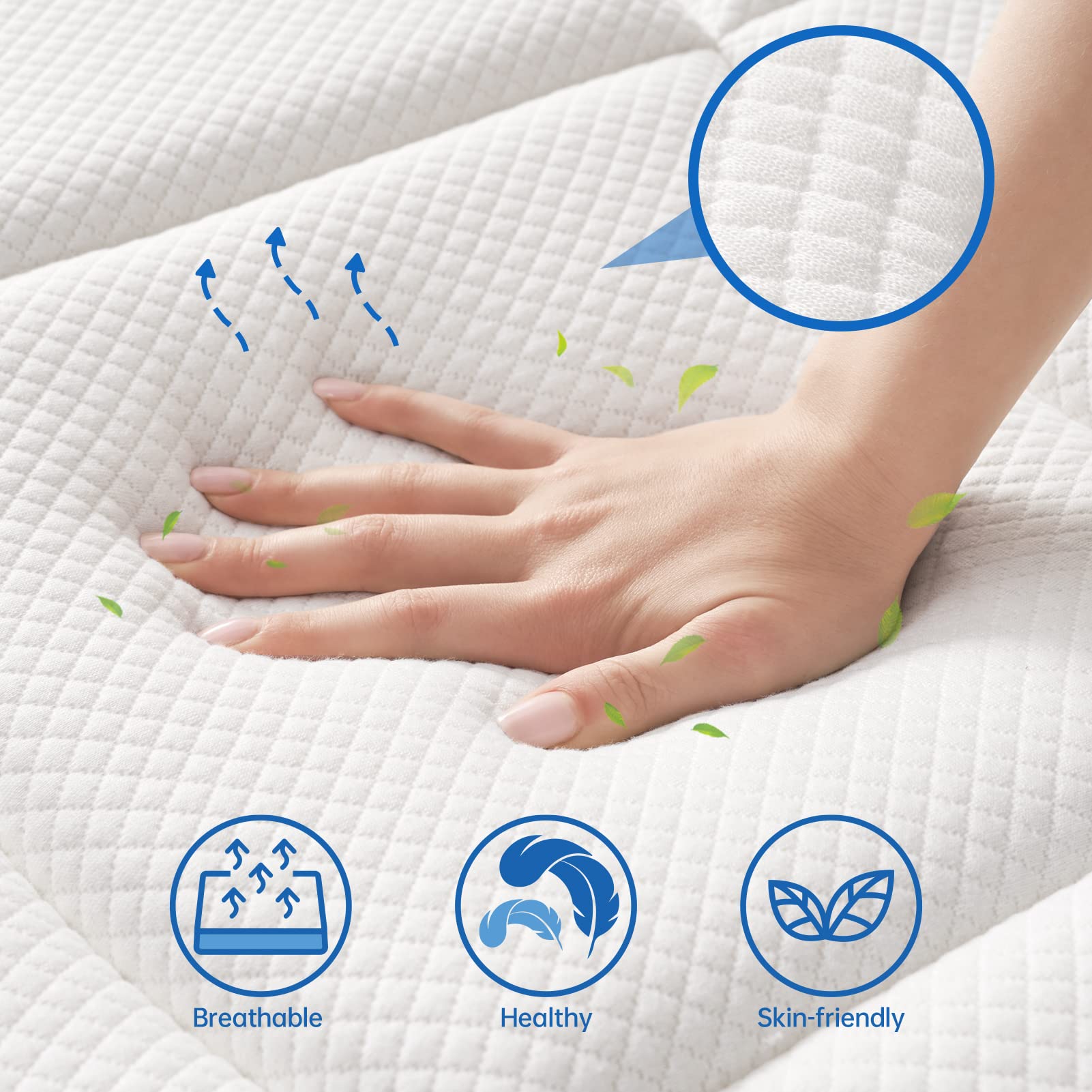 Full Mattress, DIGLANT 12 Inch Gel Memory Foam Hybrid Mattress, Euro Top Pocket Spring Mattress in a Box, Balance Support & Motion Isolation, Medium Feel Mattress, CertiPUR-US Certified