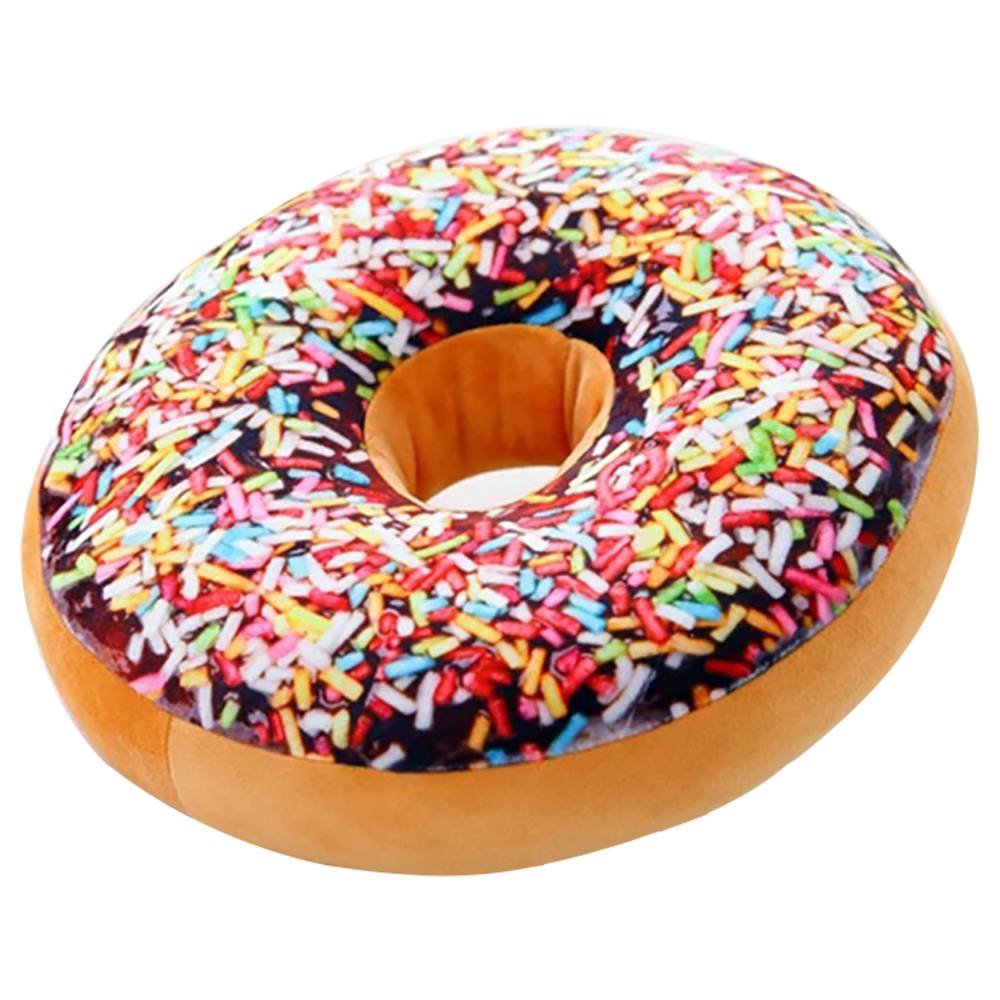 ChezMax Round Doughnut Donut Seat Back Stuffed Cushion Insert Filler Filling Throw Pillow for Bedroom Bedding Bed Room Beach 16 X 16 inch