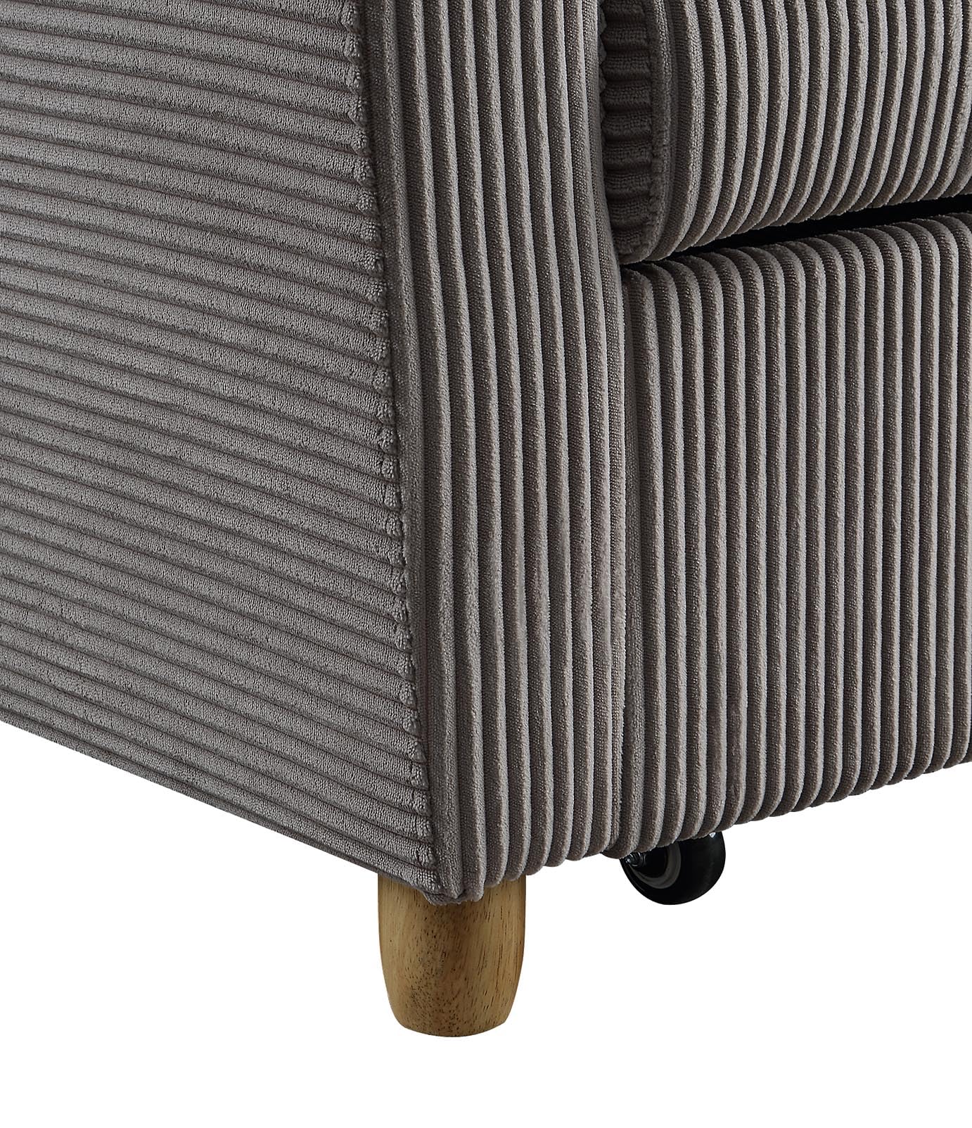 Favfurish 54" Corduroy Convertible Sleeper Loveseat with Full Foam Seating and 2 Throw Pillows, Stylish Couch for Living Room, Apartment,Bedroom，Brown