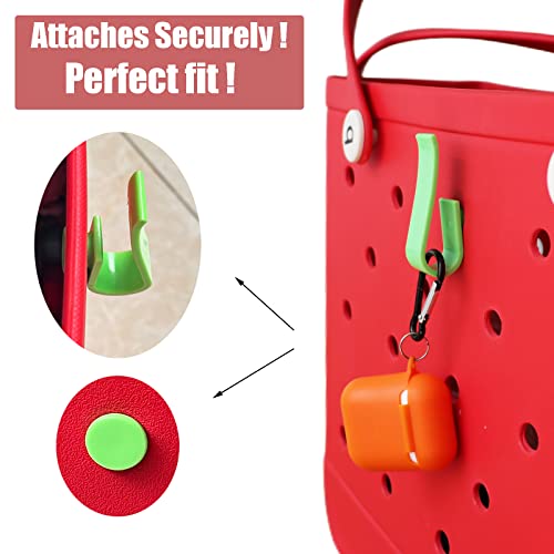 TEYOUYI Hooks Accessories for Bogg Bags, Insert Charm Cutie Cup Holder Connector Key Holder Mask Holder,2PCS Green…