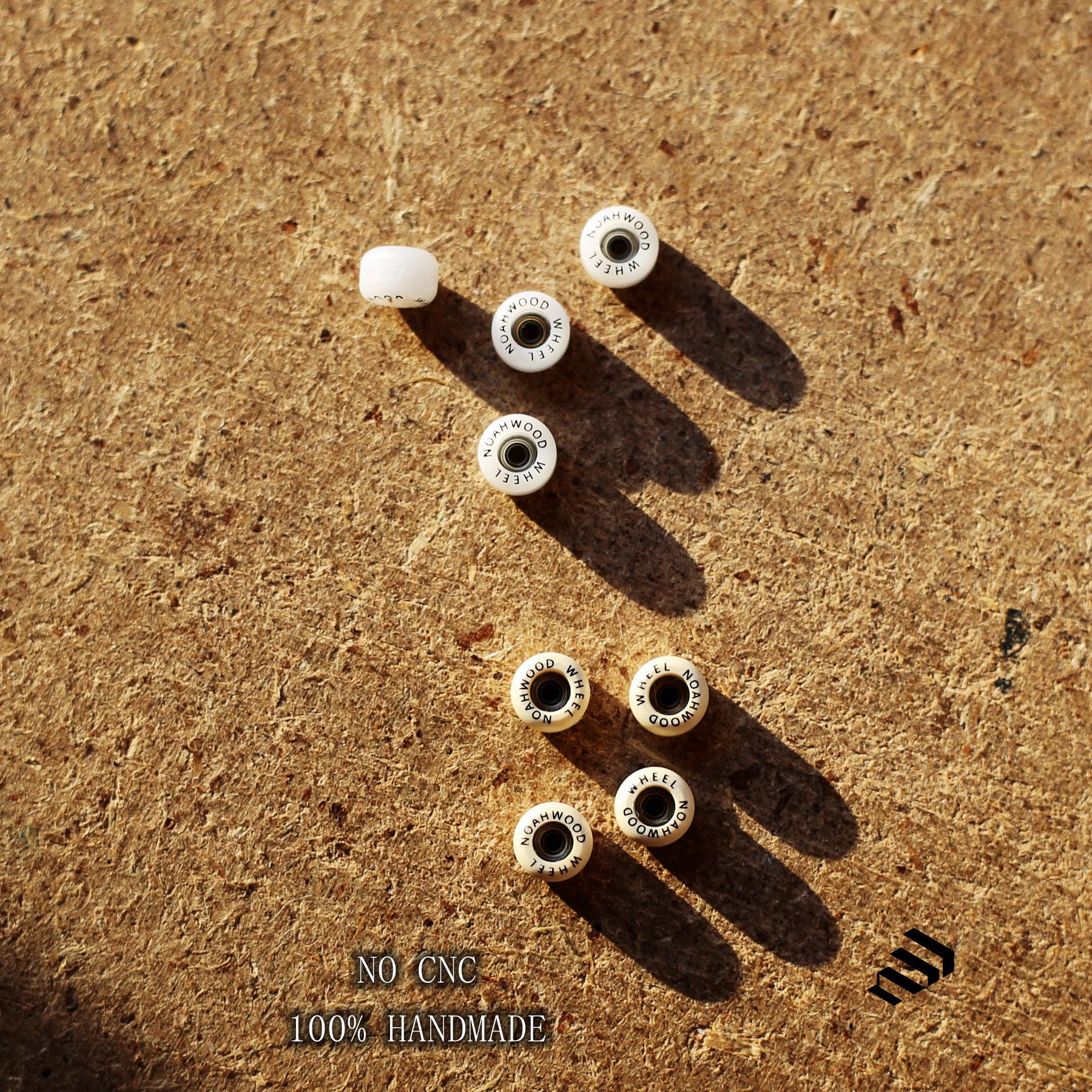 NOAHWOOD Fingerboards PRO Parts Handmade wheel (Anti-fake Black LOGO can be erased) White ii 4 Pcs