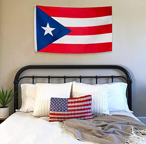 DANF Puerto Rico Flag 3x5 Foot Polyester Puerto Rican National Flags Polyester with Brass Grommets 3 X 5 Ft
