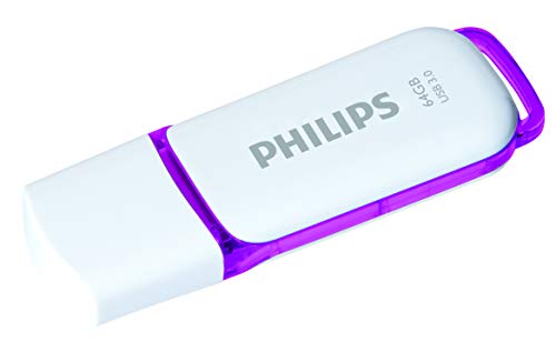 PHILIPS High Speed 64GB Flash Drive, Snow Edition USB 3.0 - White/Purple, 100MB/s