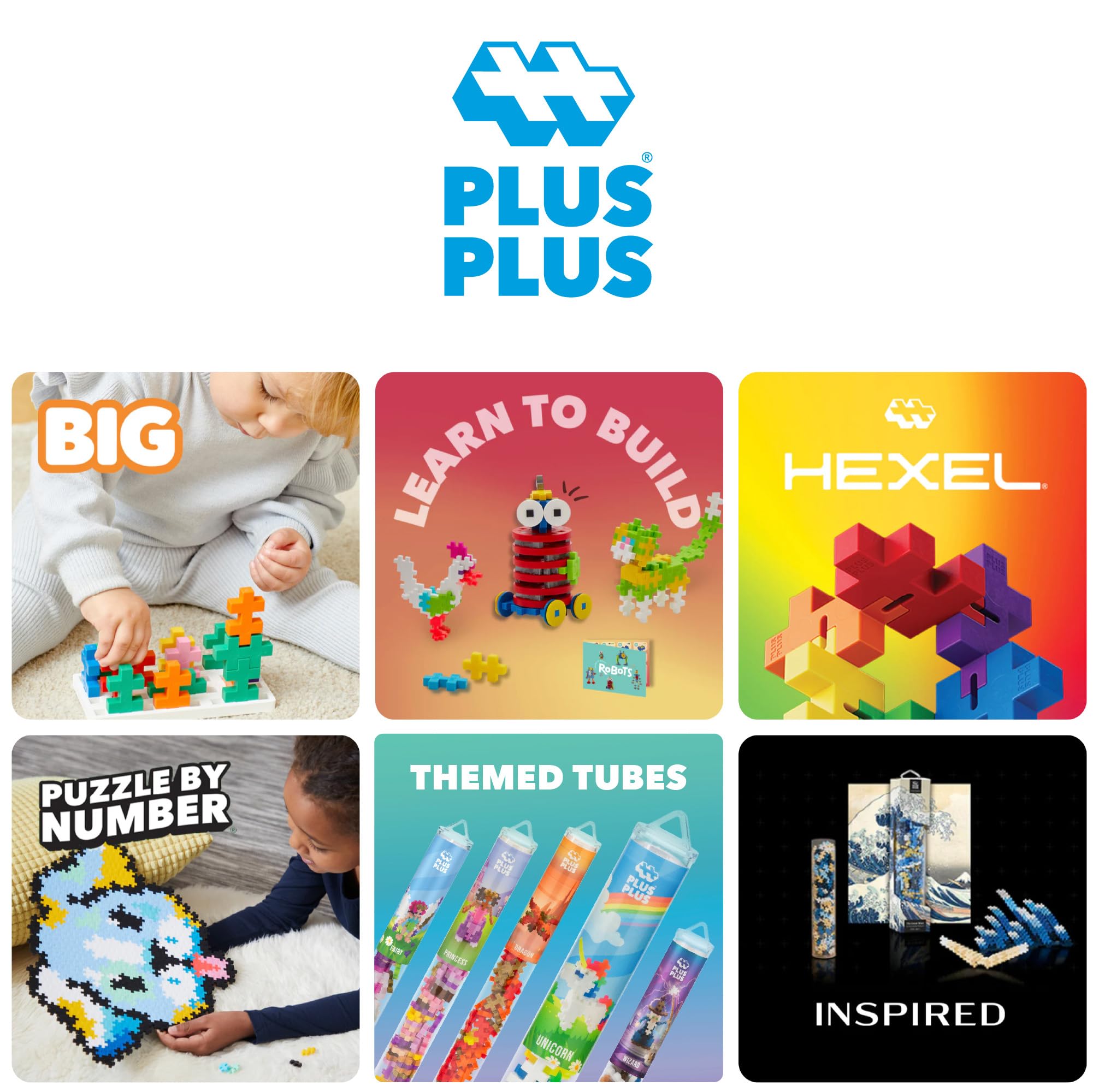 PLUS PLUS 240 Piece Interlocking Building Blocks for Kids, Open Ended Connecting Toys, STEM Bin Classroom Mini Manipulatives - Basic Mix Play Tube