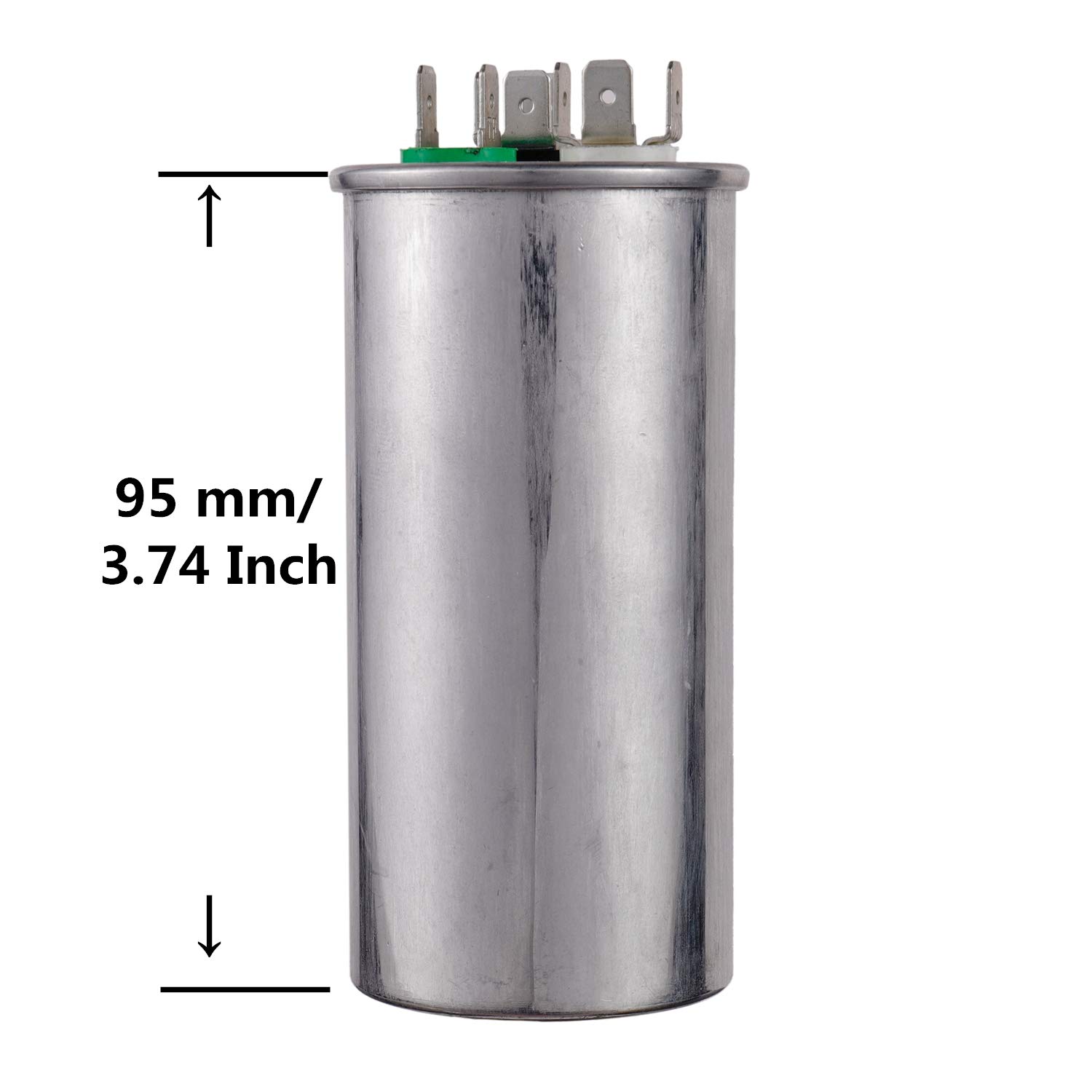 BOJACK 45+7.5 uF 45/7.5 MFD ±6% 370/440 V AC CBB65 Dual Run Circular Start Capacitor for AC Motor Run or Fan Start or Condenser Straight Cool or Heat Pump Air Conditioner