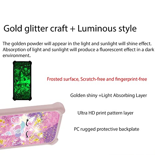jioeuinly Cloud Mobile Stratus C7 Case Compatible with Cloud Mobile Stratus C7 Phone Case Cover [with Tempered Glass Screen Protector][Hard PC + Soft Silicone][Gold Glitter+Luminous] JSF-DJS