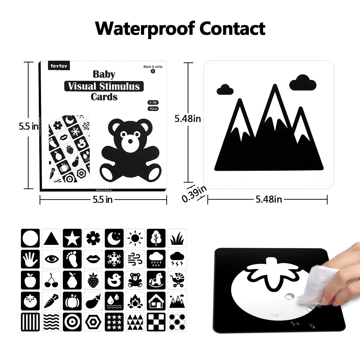 Black and White Baby Flashcard for Intelligence Development,80 PCs 160 Page High Contrast Visual Stimulation Cards,Early Memory Learning Tummy Time Toys for Newborn Infants 0 3 6 12 Months